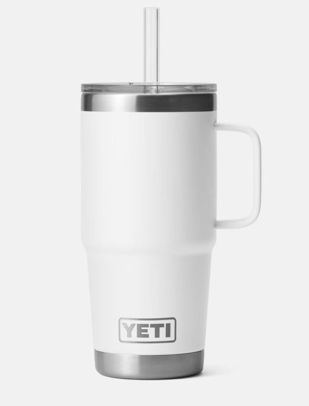 YETI Rambler 25oz Mug w/ Straw Lid - White - Dance's Sporting Goods