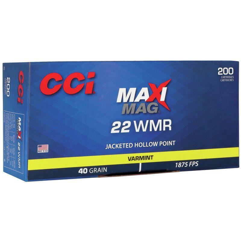 CCI Maxi-Mag 22 WMR - 40 Grain JHP - 1875 FPS - 200 Rounds - Dance's ...