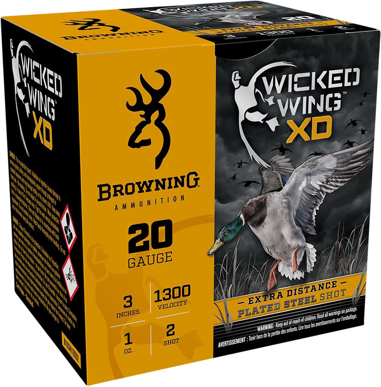 Browning Wicked Wing XD 20 Gauge - 3" - #2 Steel - 1oz Payload - 1300 ...