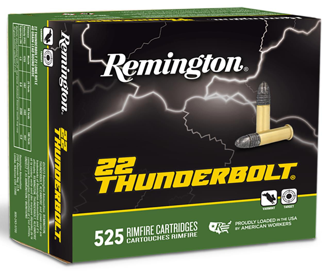 Remington Thunderbolt 22 LR - 40 Grain LRN - 1255 FPS - 525 Rounds ...