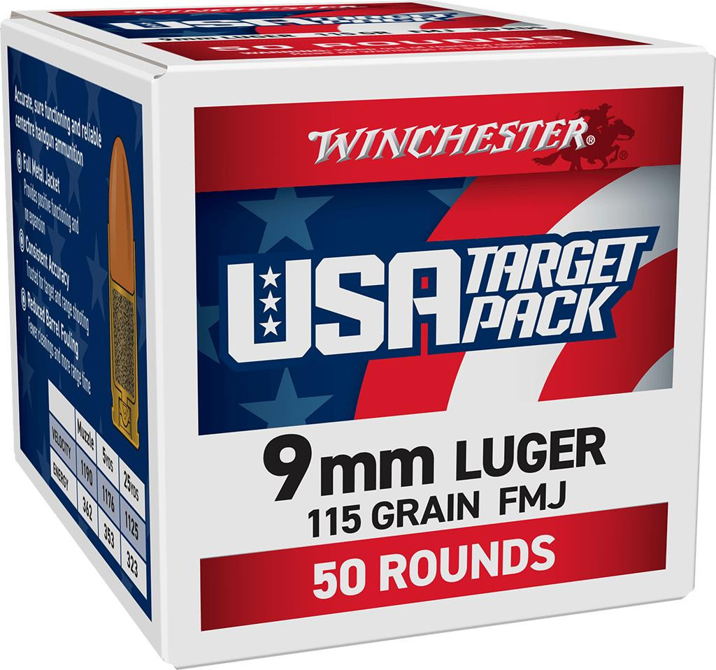 Winchester USA 9mm - 115 Grain FMJ - 1190 FPS - 50 Rounds - Dance's ...