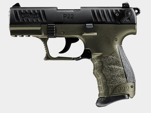 Walther P22Q Military 22 LR - 3.42" Barrel - OD Green - 10 Round ...