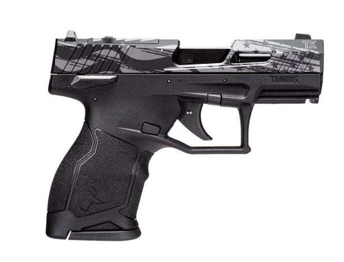 Taurus TX22 Compact 22 LR - 3.6" Barrel - Black / Engraved US Flag - 13 ...