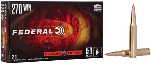 Federal Fusion 270 Win - 150 Grain Tipped Fusion - 2850 FPS - 20 Rounds ...