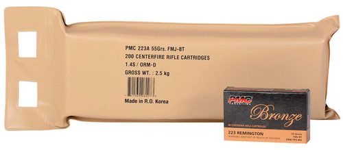 PMC Bronze Battle Pack 223 Rem - 55 Grain FMJ - 3200 FPS - 200 Rounds ...