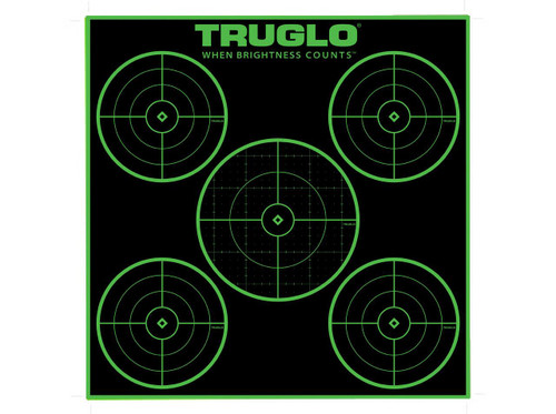 TRUGLO 5-Bullseye Reactive / Splatter Target - Green 12