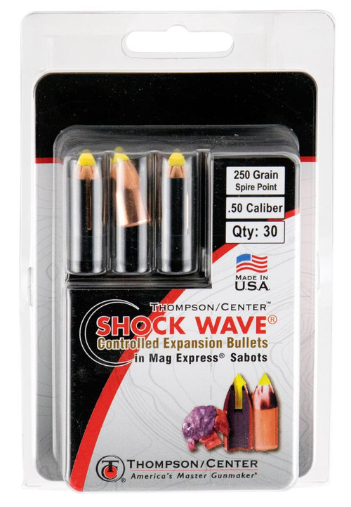 Thompson Center Shock Wave Black Powder Bullets & Sabots - 50 Caliber ...