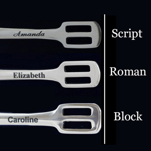 Personalized Ladies Round End Spurs With Straps - SignatureSpurs.com
