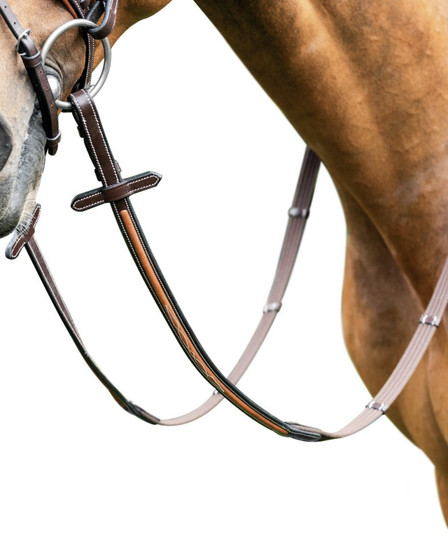 Prestige Cotton Reins with 5 stoppers and soft leather inserts 3E089 ...