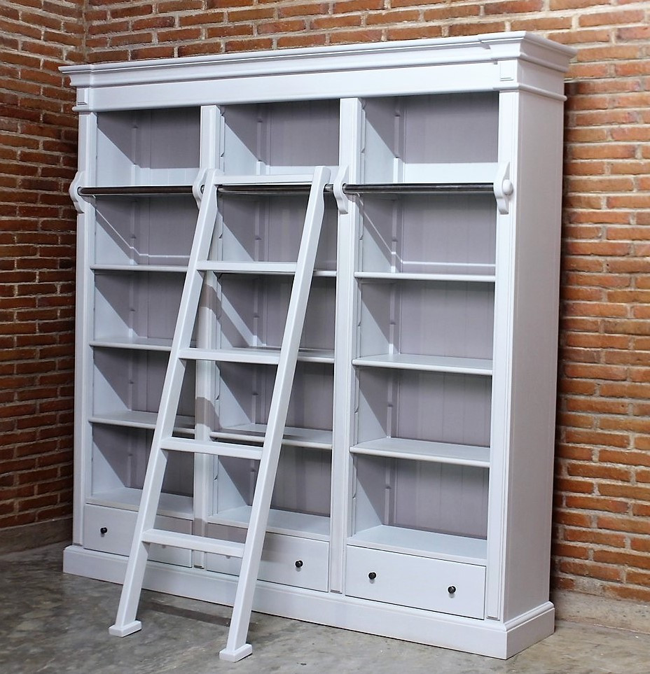 Grey Library Bookcase, French style