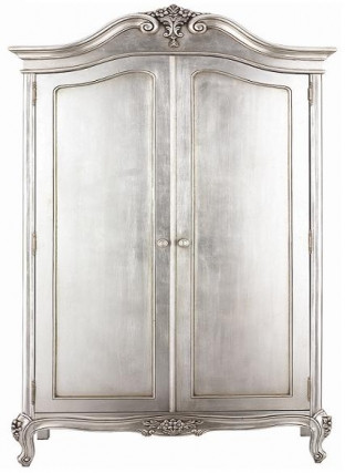 French Silver Wardrobe & Armoire, French Bedroom Furniture