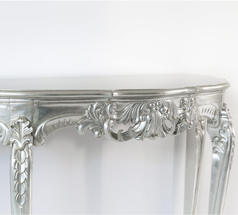 French Silver Console Table
