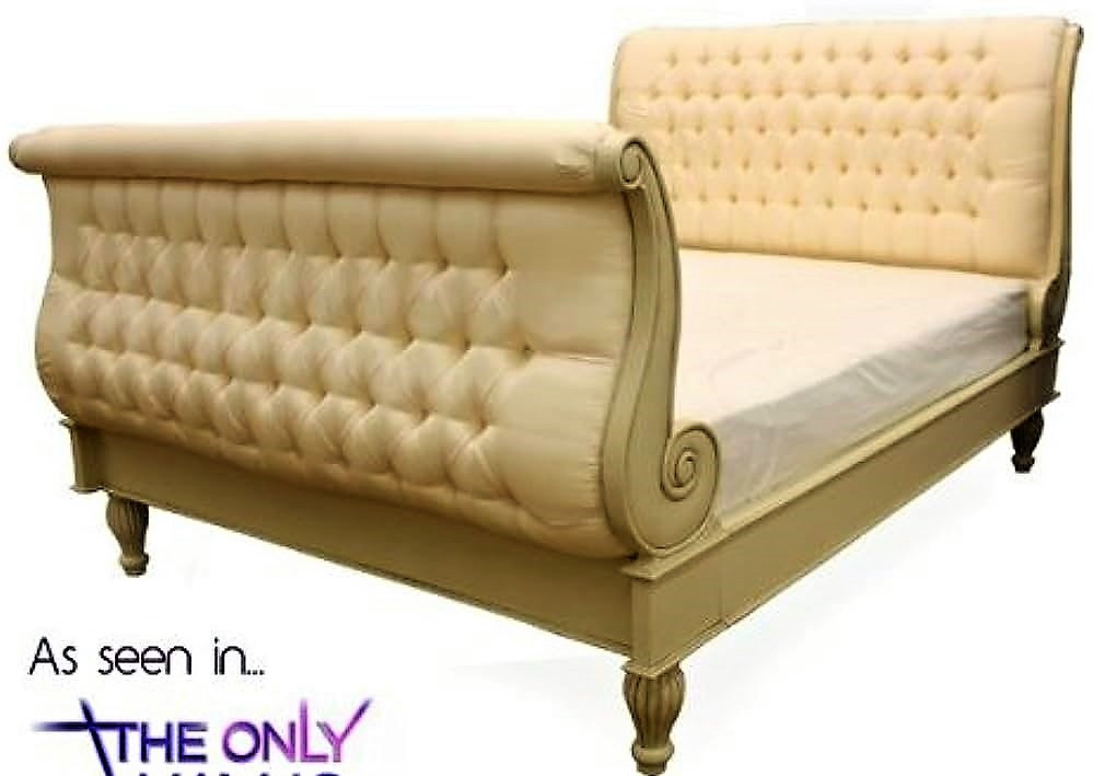 French Sleigh Bed Gold