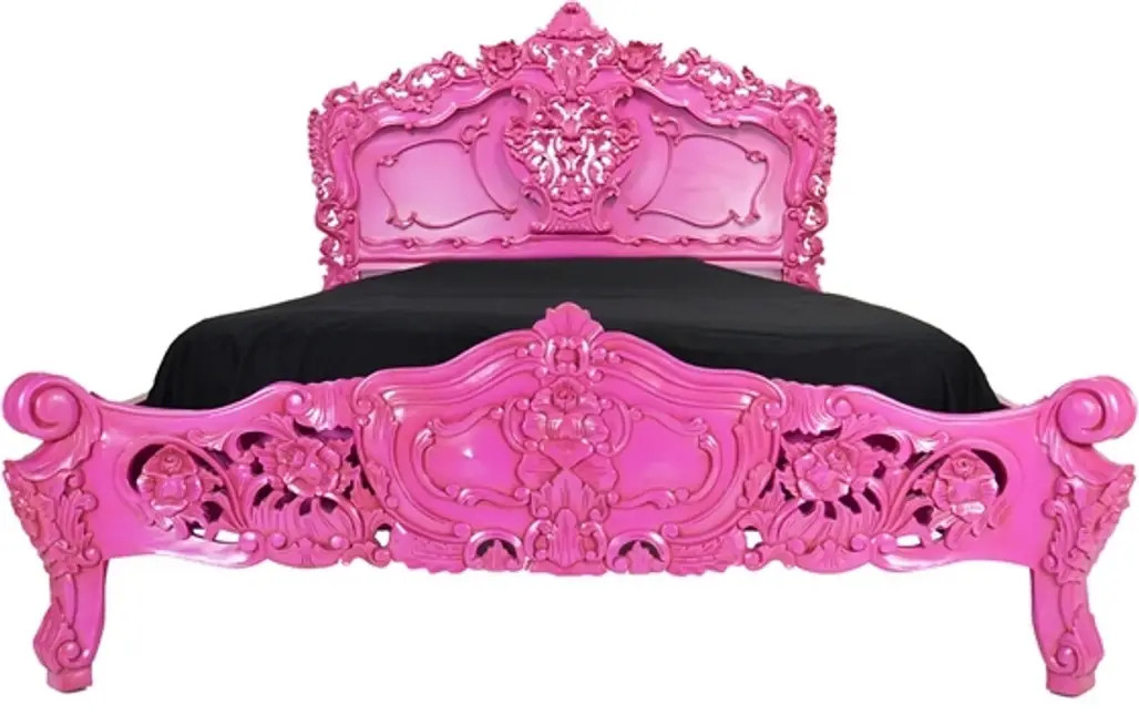 Rococo Fuchsia Pink Bedroom Set