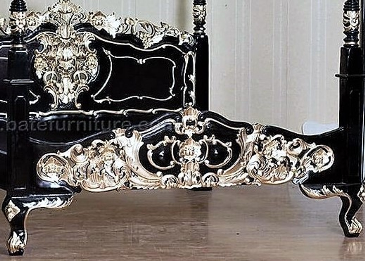 Black rococo bed store