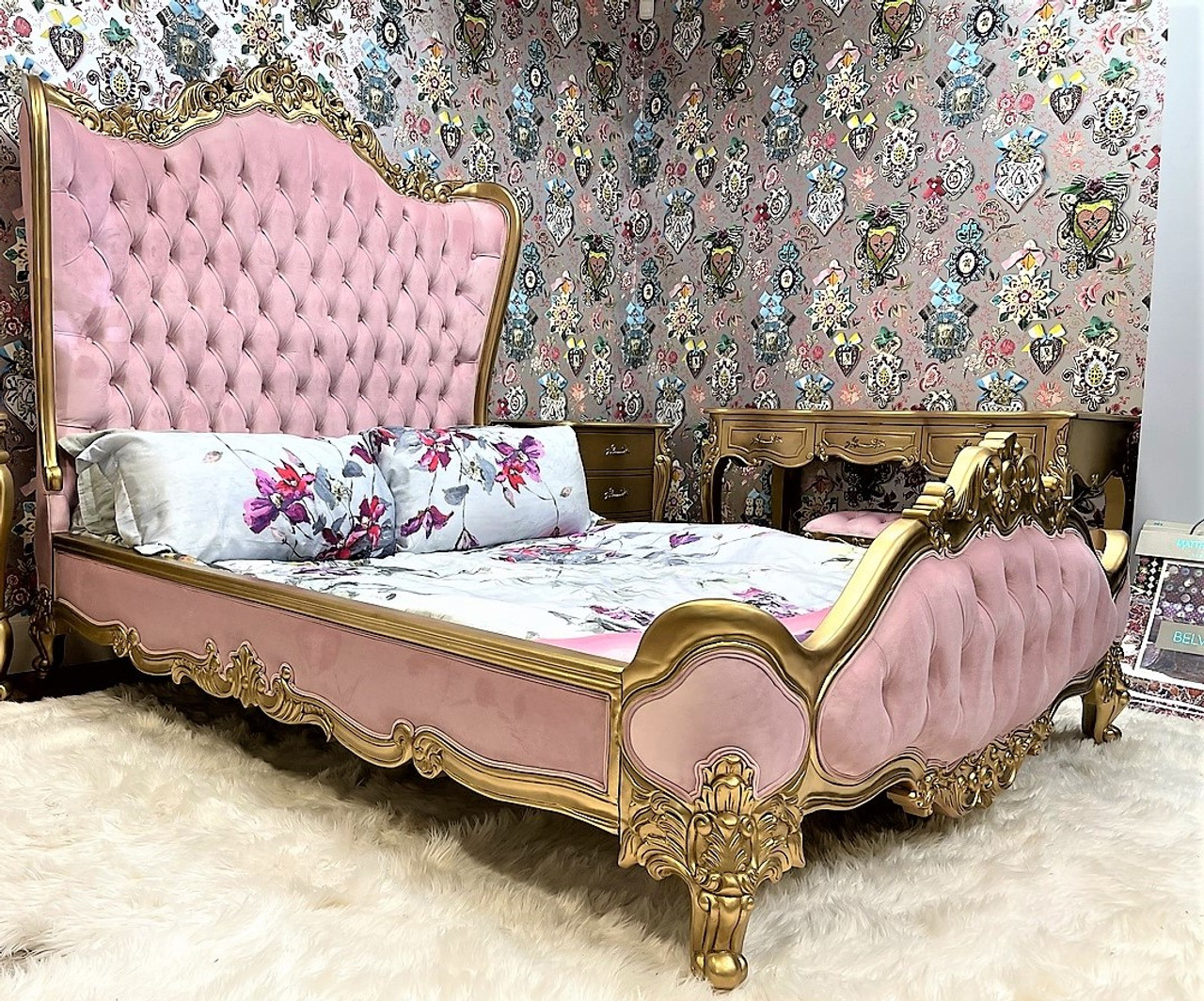 Rose gold king bedroom set store