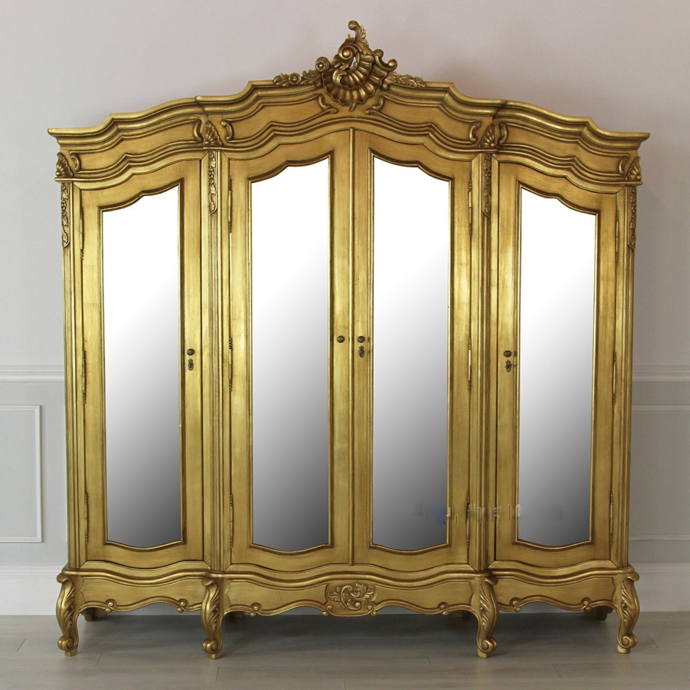 French Silver Wardrobe & Armoire, French Bedroom Furniture