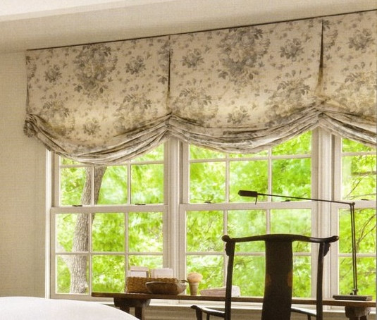 Soft Roman Shades and Cornice, Custom Roman Shades