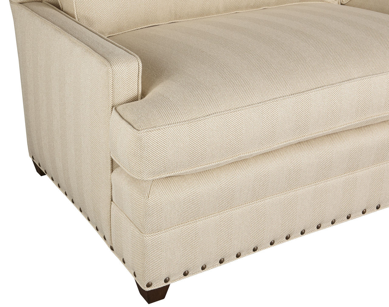 Contemporary Sofa with nail heads, ready to ship
