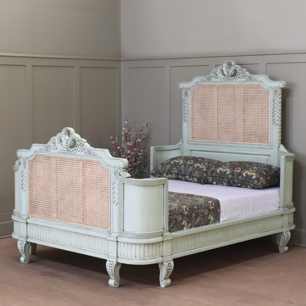 Wing Rattan Bed Frame - French Country Furniture USA