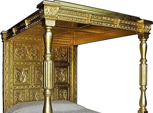 GOLD FRENCH CANOPY BED