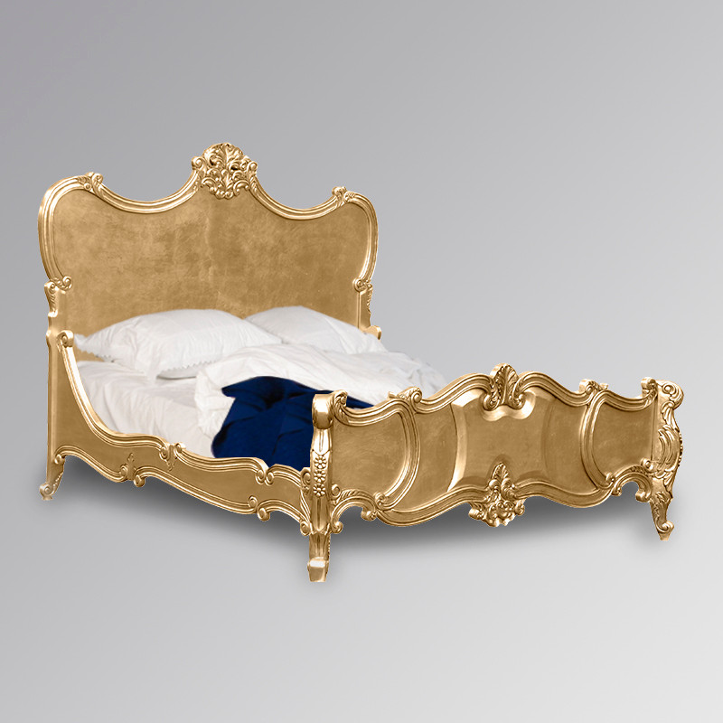 French Sleigh Bed Gold