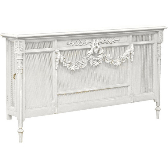 Radiator cover, Traditiona style with florals and rattan shabby chic