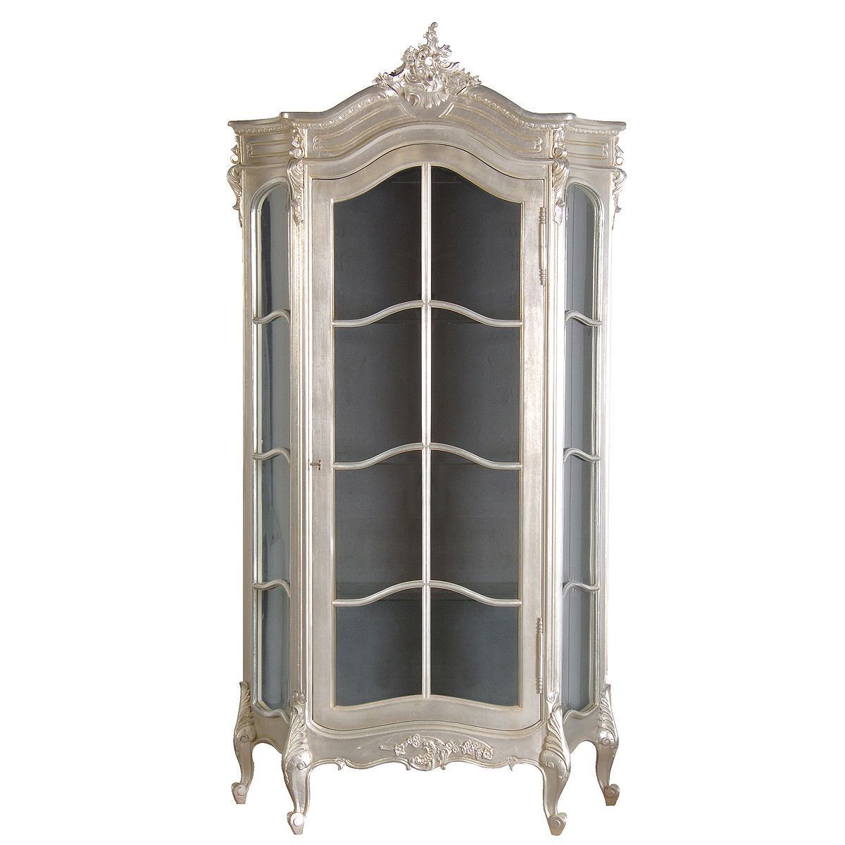 French Kitchen display cabinet, antique cream