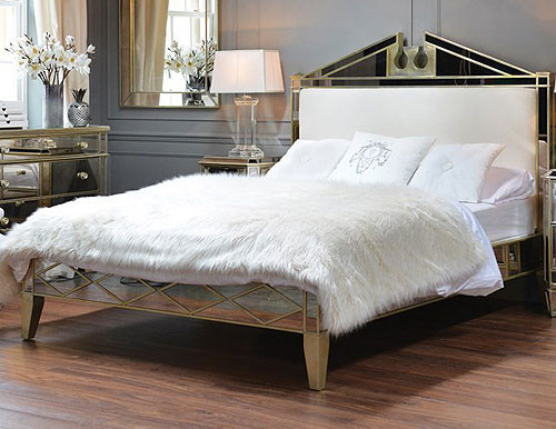 Mirrored Bed, Antique Style Mirrored Furniture