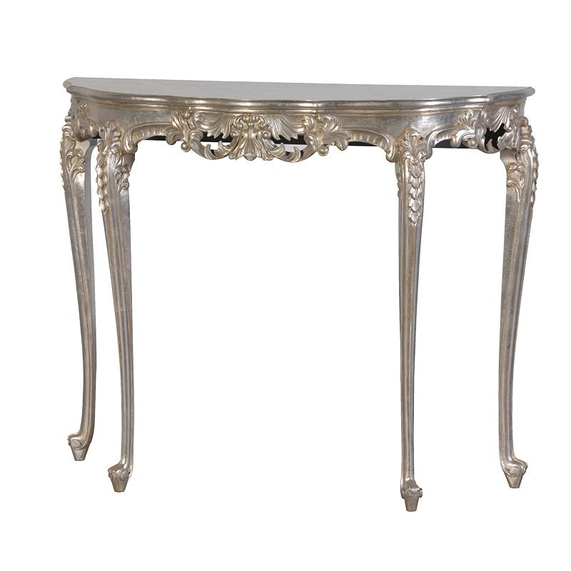 French Silver Console Table