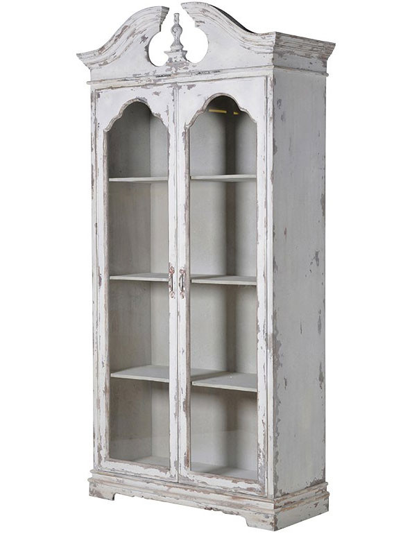 Distressed White Bookcase