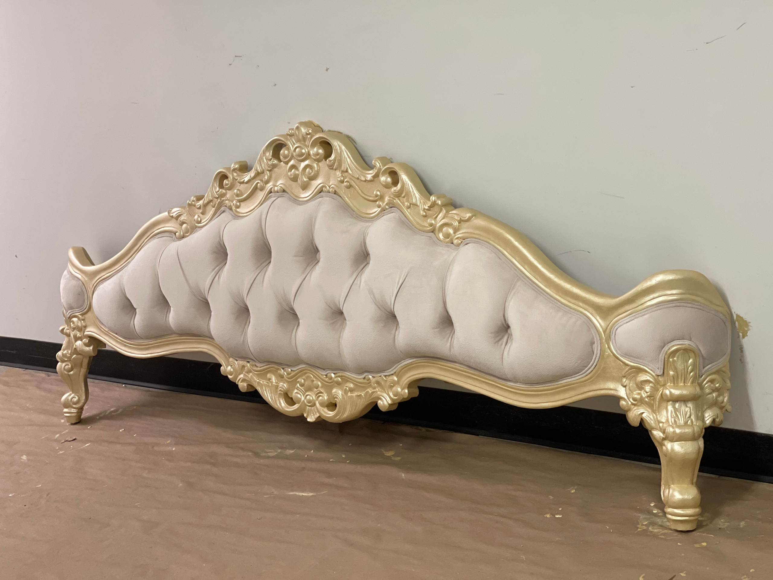 Blue and Gold Rococo Bed