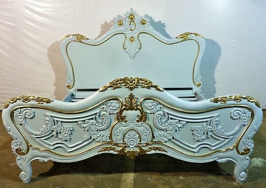 Blue and Gold Rococo Bed