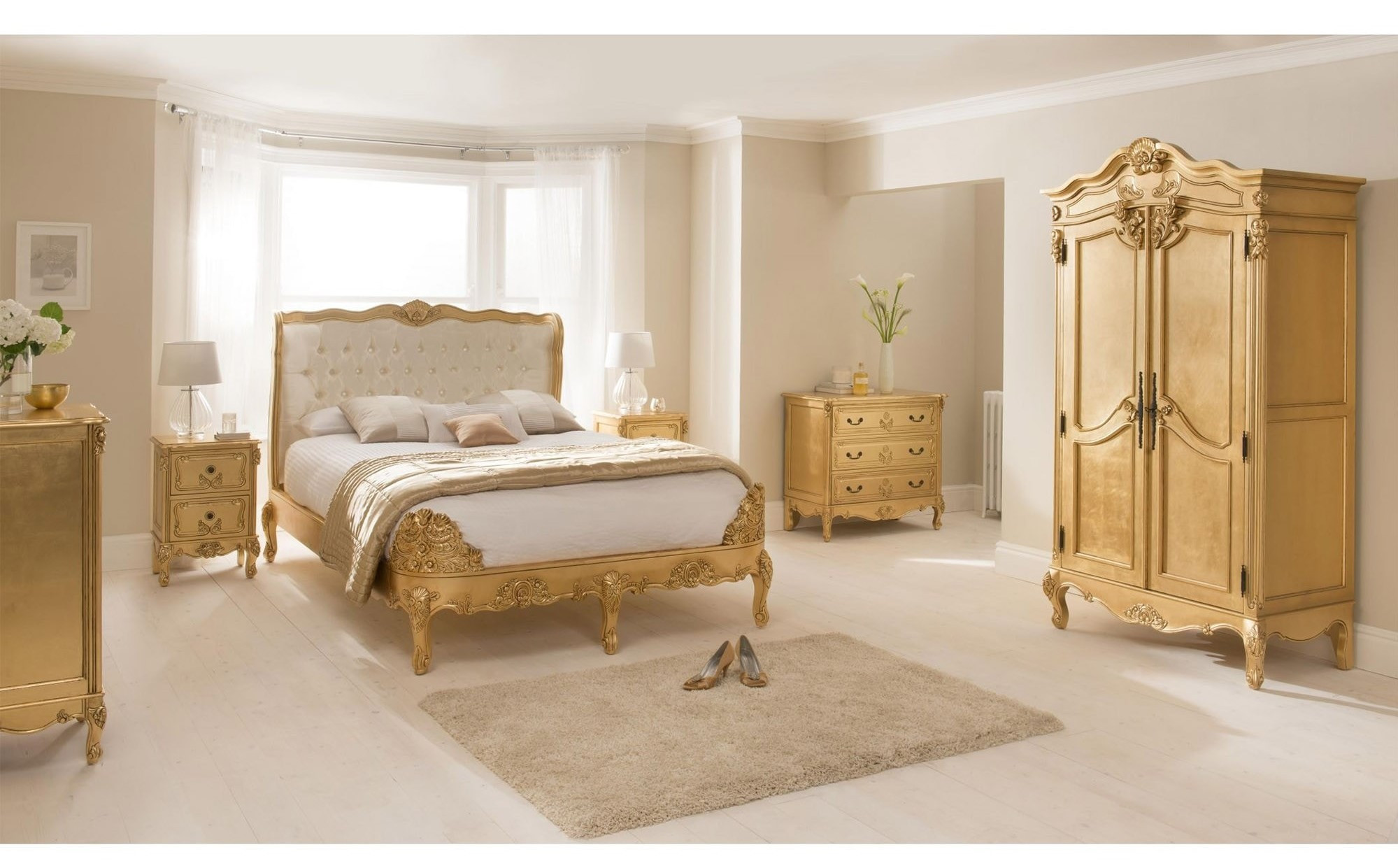 Rococo Bedroom Sets, Gold Leaf