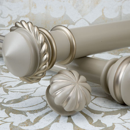 Antique White Gold Rod Set for curtains