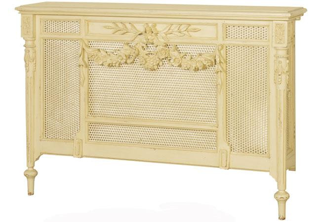 Radiator cover, Traditiona style with florals and rattan shabby chic