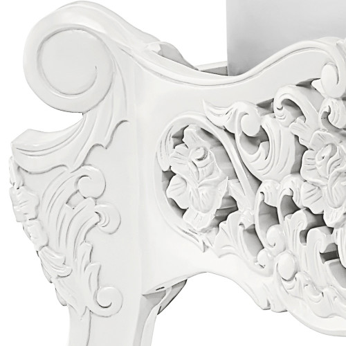 Rococo Carved Bed, White - French Country Furniture USA