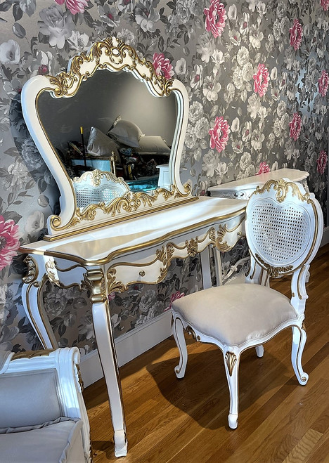 Rococo Bedroom Set Cream and Gold
