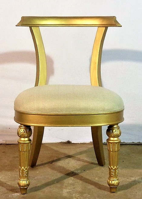 IVORY AND GOLD FRENCH DINING CHAIR