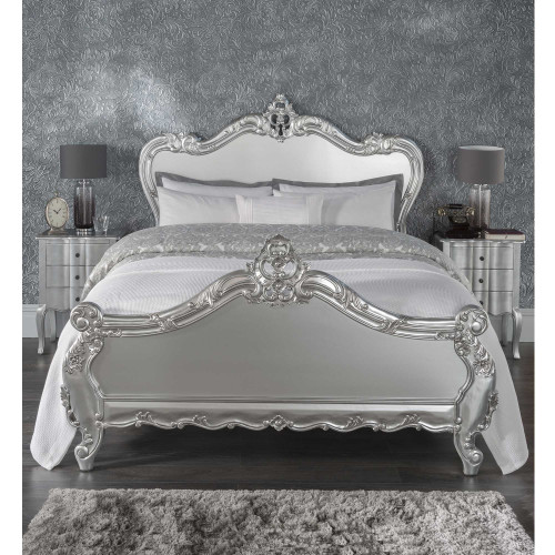 SILVER FRENCH BED FRAME