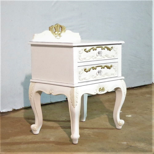 White And Gold Rococo Bedroom set USA