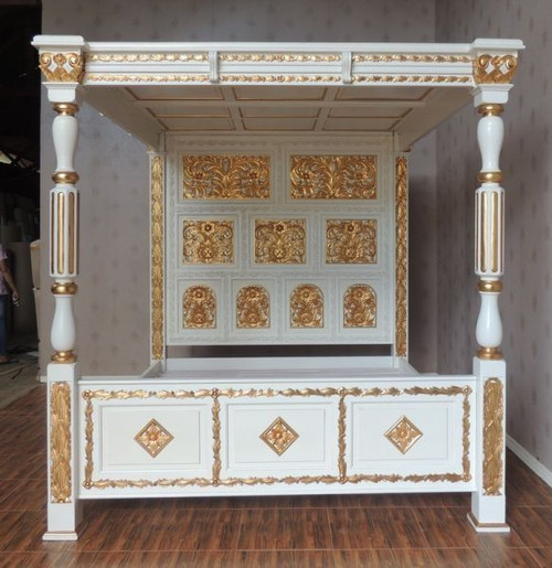 GOLD FRENCH CANOPY BED
