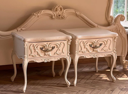PINK AND WHITE FRENCH BED