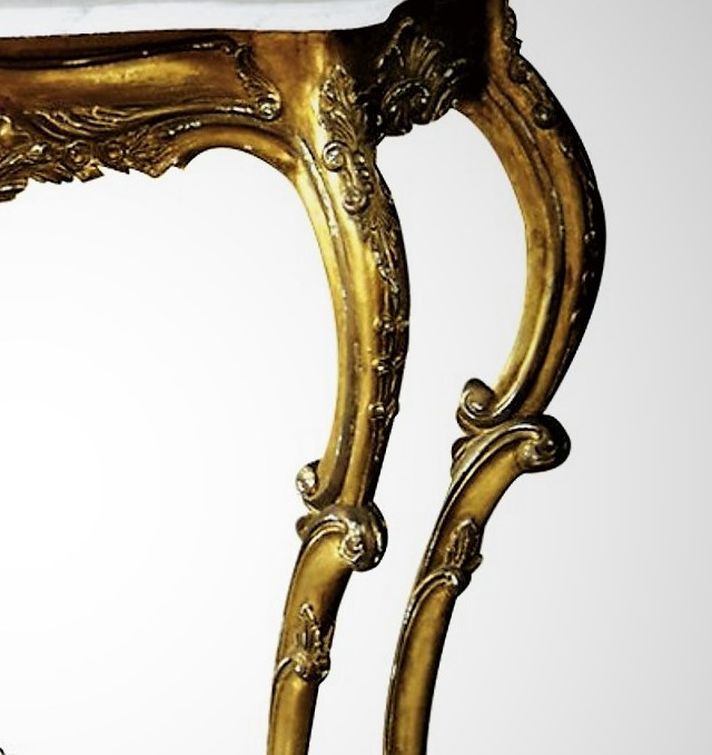 Versailles Small Console Table with Marble Top