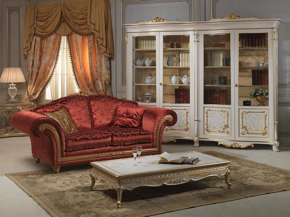 French Dining Room Set, Louis XVI dining furniture white and gold