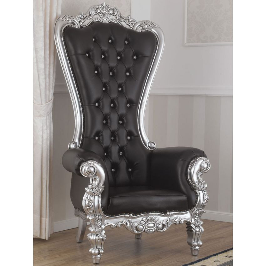 Silver Leather Chesterfield Sofa