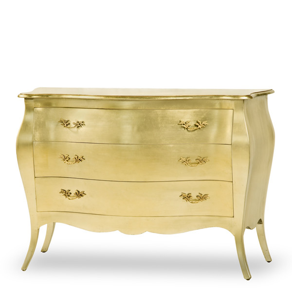 Bombe Chest of Drawers, Luxury Gold Chest of Drawers
