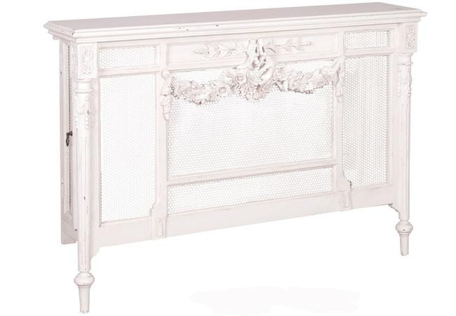 Radiator cover, Traditiona style with florals and rattan shabby chic