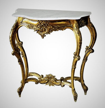 Versailles Small Console Table with Marble Top