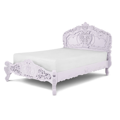 Rococo Carved Bed, Pink - French Country Furniture USA